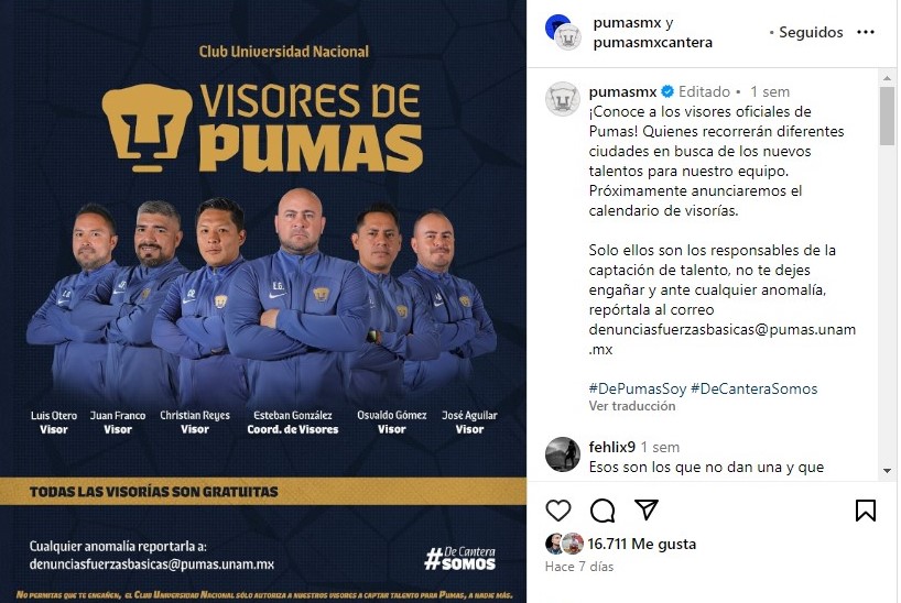 Pumas anuncia visorias para evitar fraudes | Liga MX - JuanFutbol