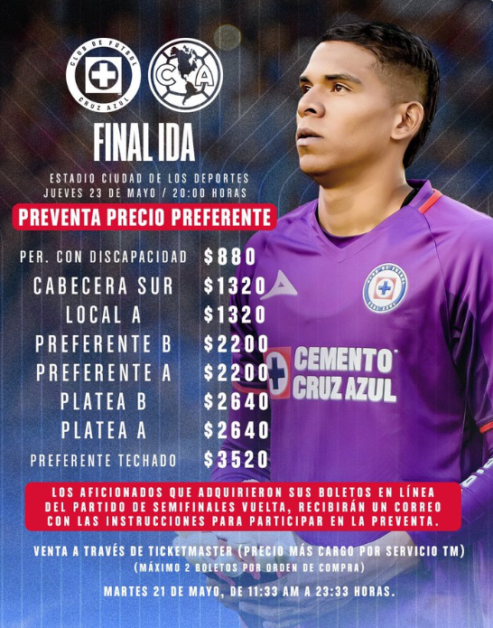 América vs Cruz Azul: ¿Cómo comprar boletos de la Final en Ticketmaster ...
