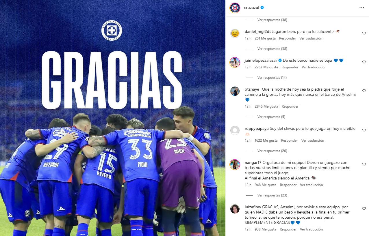 Cruz Azul agradeció el apoyo de sus aficionados con un emotivo mensaje ...