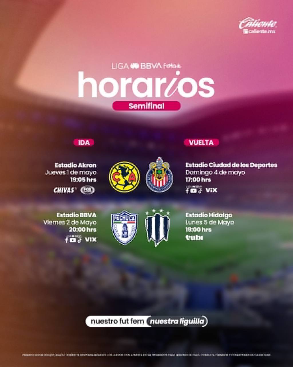 Horarios fechas sedes Semifinales Liga MX Femenil Clausura 2025 ...